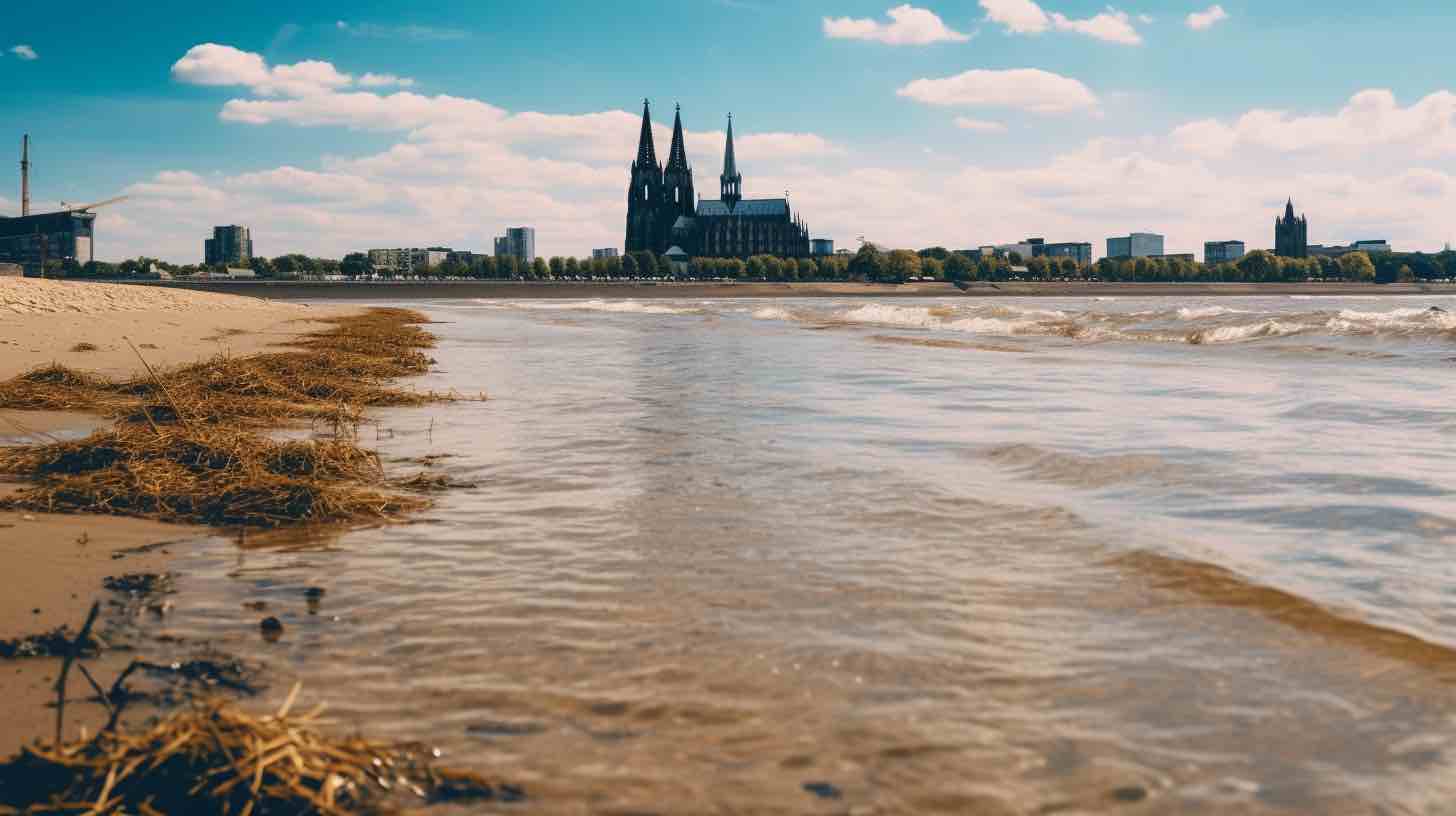 KI-Fotos zeigen: So könnte das Kölner Rheinufer als Sandstrand aussehen